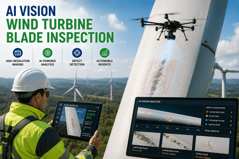 AI Vision Wind Turbine Blade Inspection