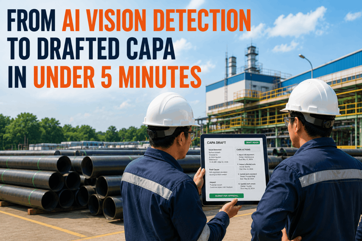 From AI Vision Detection to Drafted CAPA in Under 5 Minutes