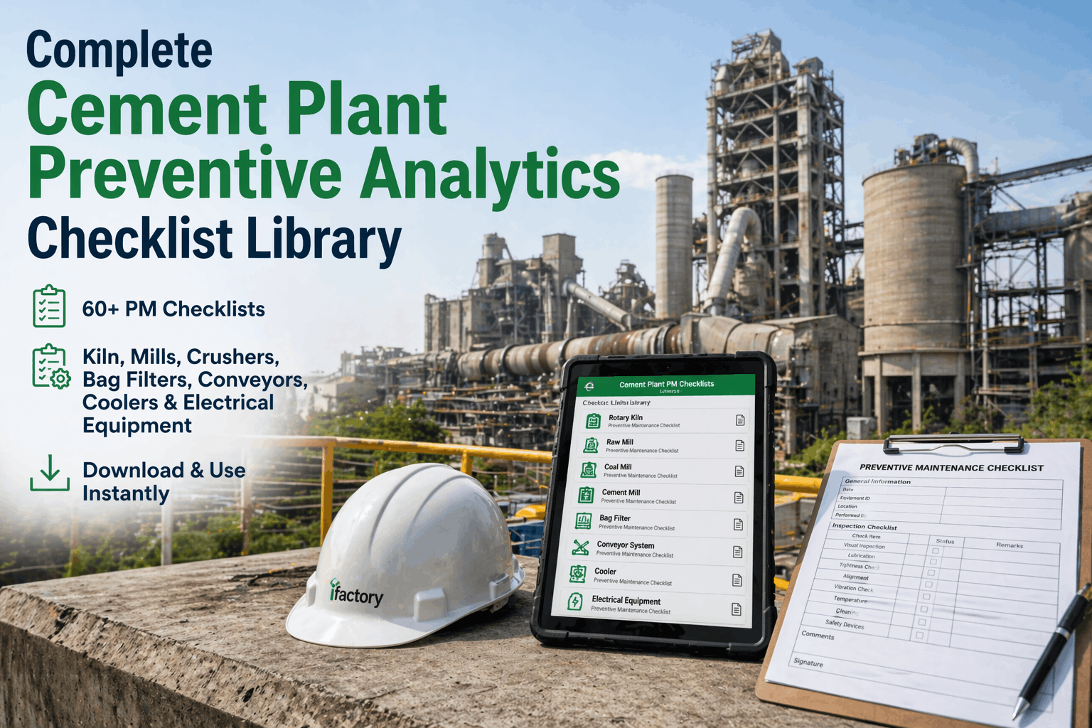 Complete Cement Plant Preventive analytics Checklist Library