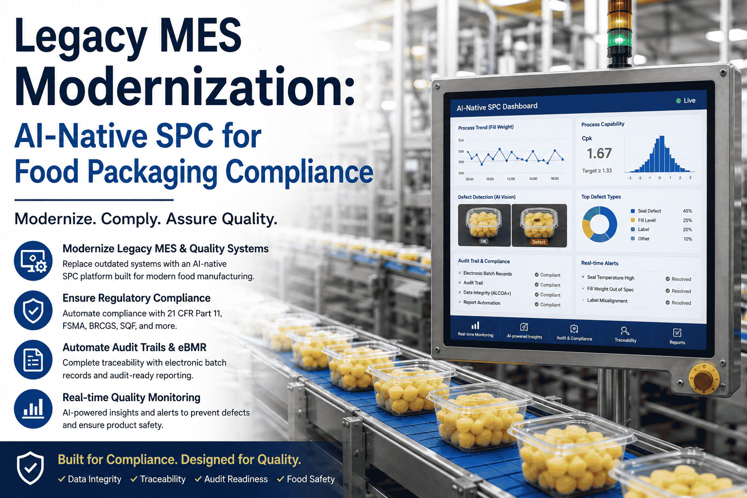 Legacy MES Modernization: AI-Native SPC for Food Packaging Compliance